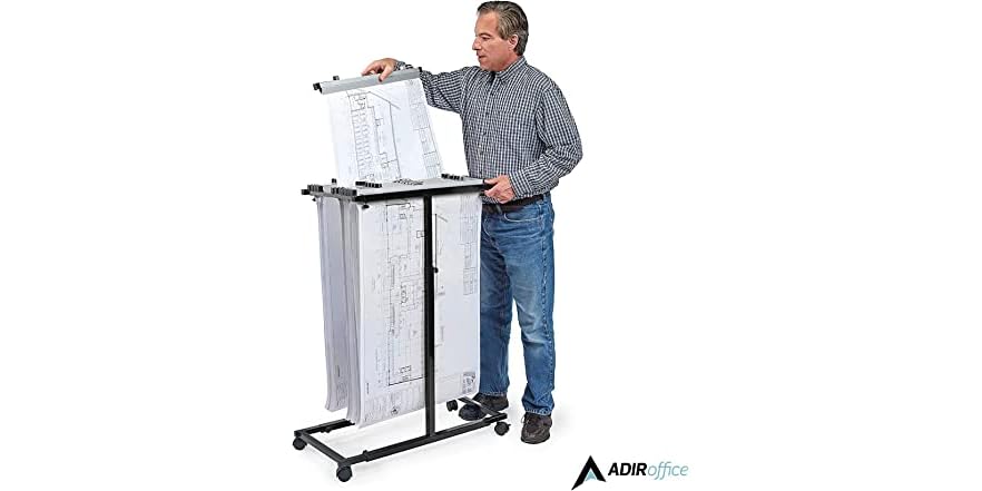 Mobile Blueprint Storage - Rack Only, Black