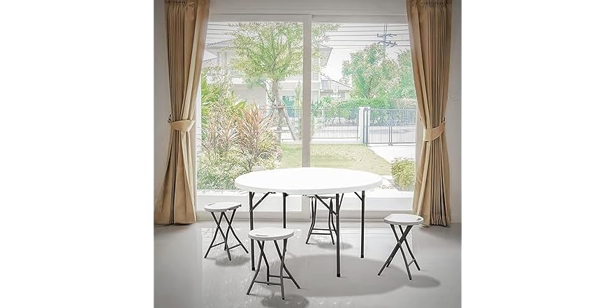 MoNiBloom 4Ft Round Folding Table