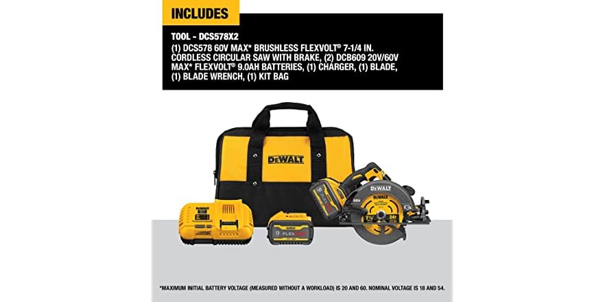 DEWALT DCS578X2 FLEXVOLT 60V MAX* Circular Saw (Open Box)