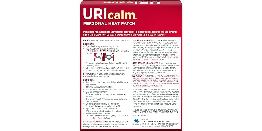 3CT Uricalm Personal Heat Patch, Soothes Discomfort