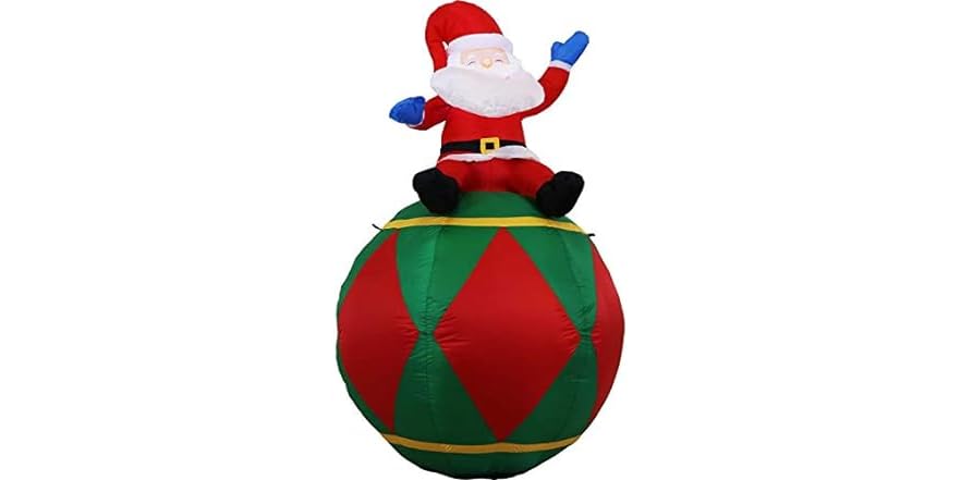 Inflatable Santa Sitting on Ball