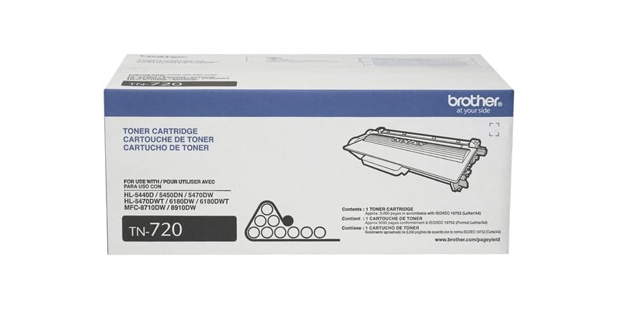 Brother Printer TN720 Toner Cartridge Black (Open Box)