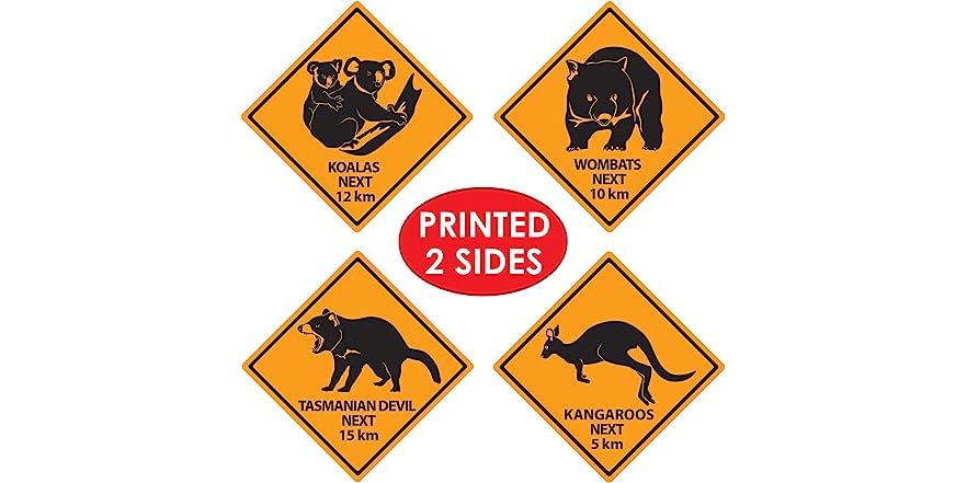 Outback Party Road Sign Cutouts, 4 Pcs