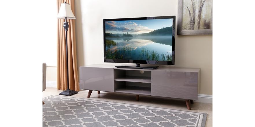 Casablanca 70-Inch High Gloss Entertainment Center, Grey