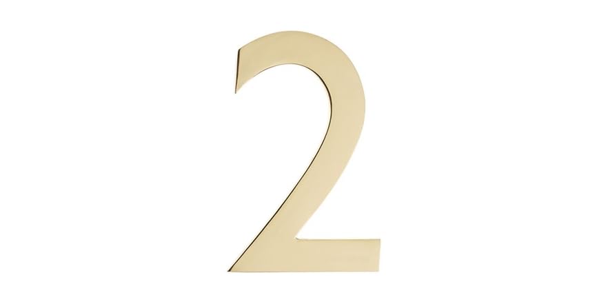 4-Inch House Numbers, Polished Brass