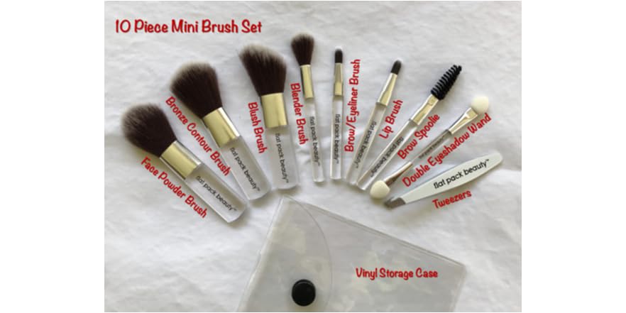 Micro Beauty Mini Pocket 10 piece 3 inch Brushes Brush Set.