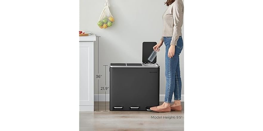 SONGMICS 3 x 4.8 Gallon Trash Can