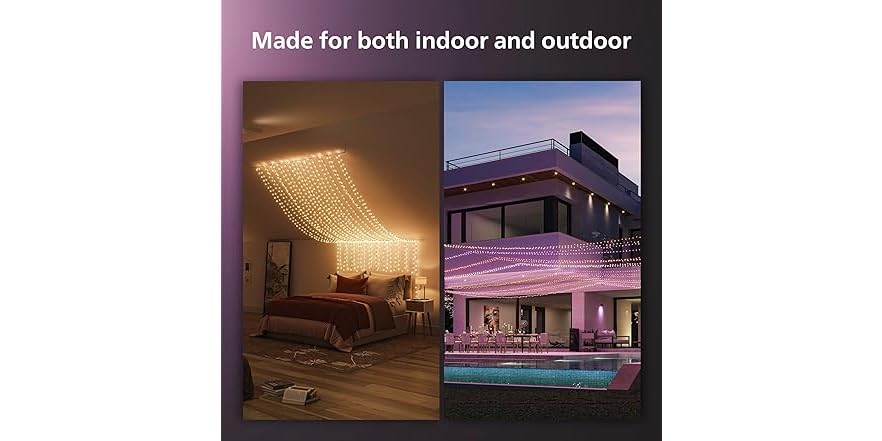 Philips Hue Indoor/Outdoor Holiday 130-Foot Festavia String Lights
