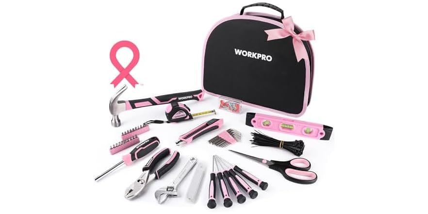 WORKPRO Pink Tool Kit - 236 Pieces Pink Tool Set