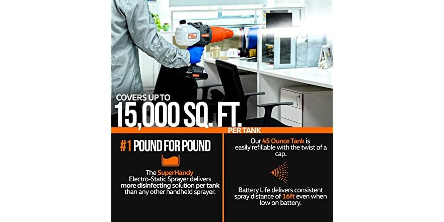 SuperHandy Handheld Electrostatic ULV Fogger
