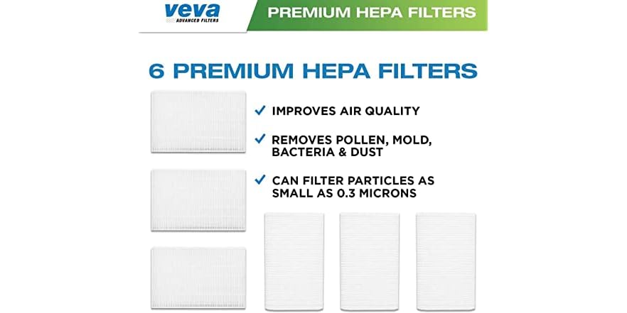 VEVA HEPA Filter Replacement 6 Pack