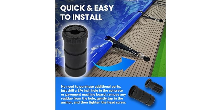 Pool Cover Anchors 12pk for Concrete