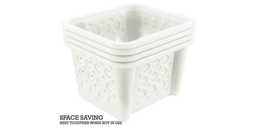 Stackable White Storage Containers