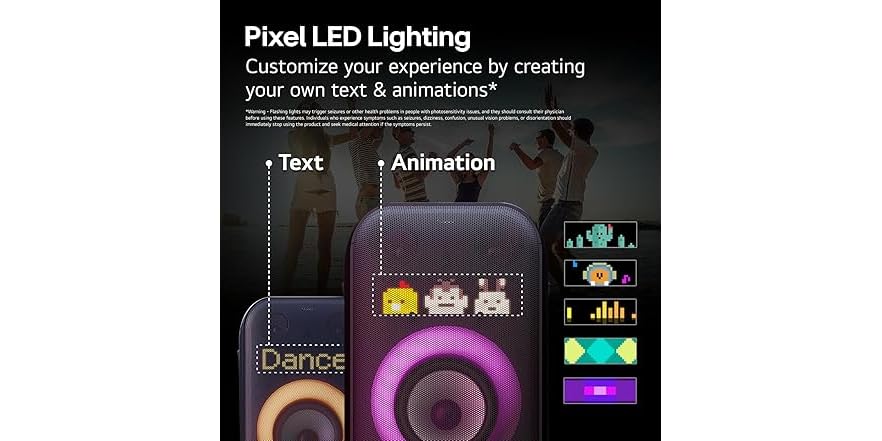 (NEW) LG XL9T XBOOM Portable Tower Speaker with Pixel LED Lighting ...