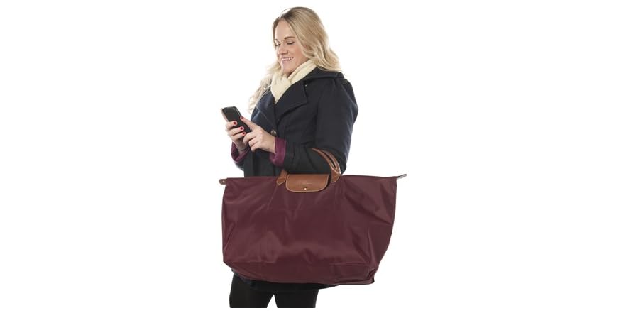 Longchamp Le Pliage Travel Handbag, Red