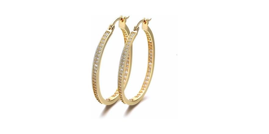 Genuine Crystal Inside Out Hoops