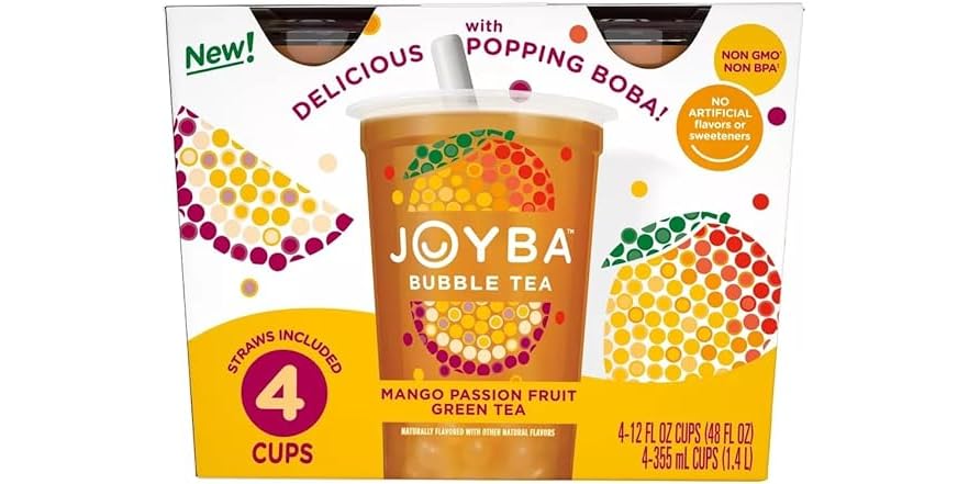 JOYBA Mango Passion Fruit Green Bubble Tea 4pk