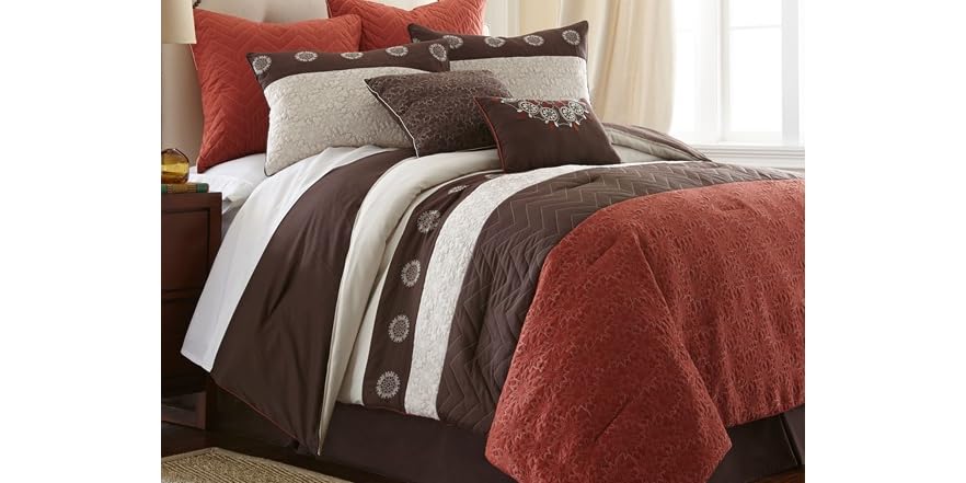 Halsten Rust 8-Piece Comforter Set