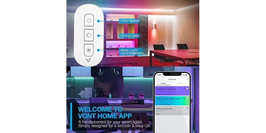 Vont Smart LED Strip Lights, 16.4 Ft