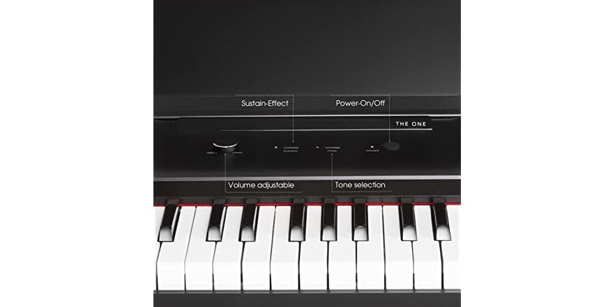 The ONE Smart Piano Keyboard with Lighted Keys, Onyx Black