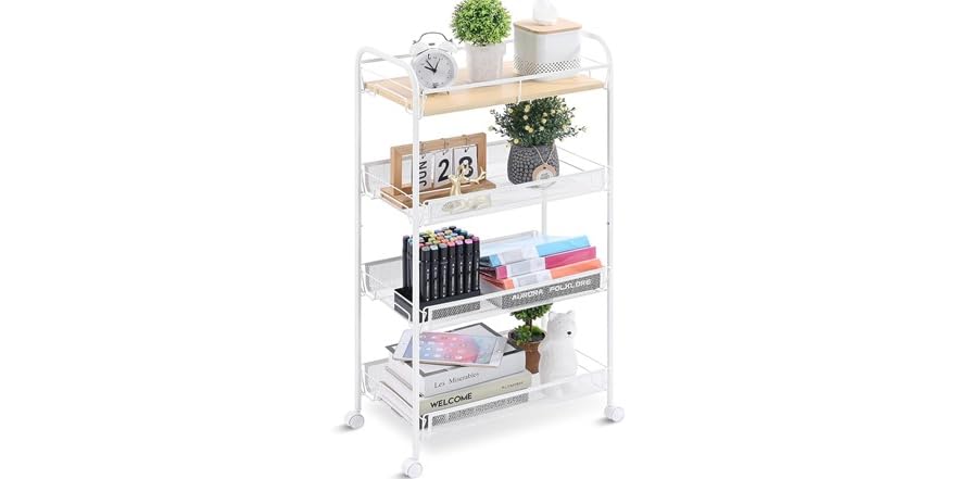 4-Tier Metal Rolling Utility Cart