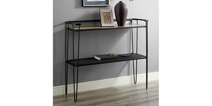 42" Mid Century Shelf Hairpin Leg Entryway Table