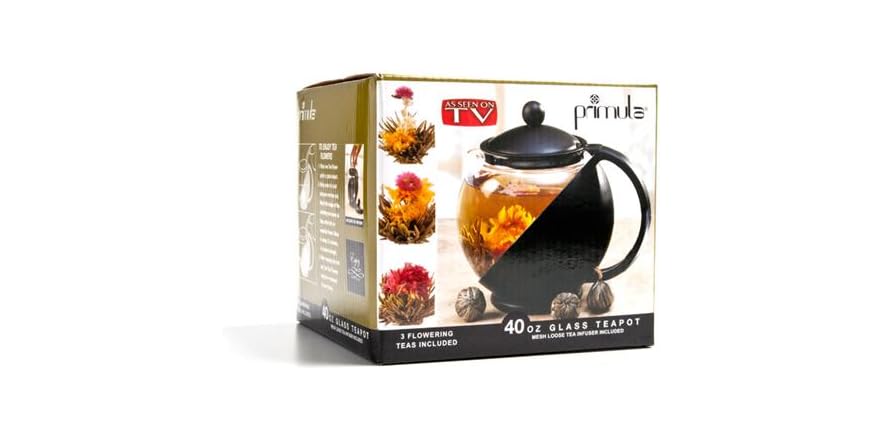 Primula 40oz Glass Teapot with 39 Flowering Teas