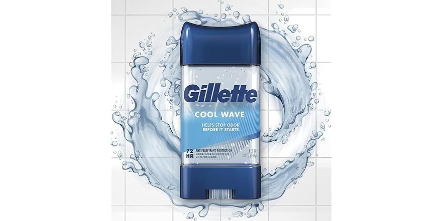 Gillette Deodorant for Men, Clear Gel (Pack of 6)