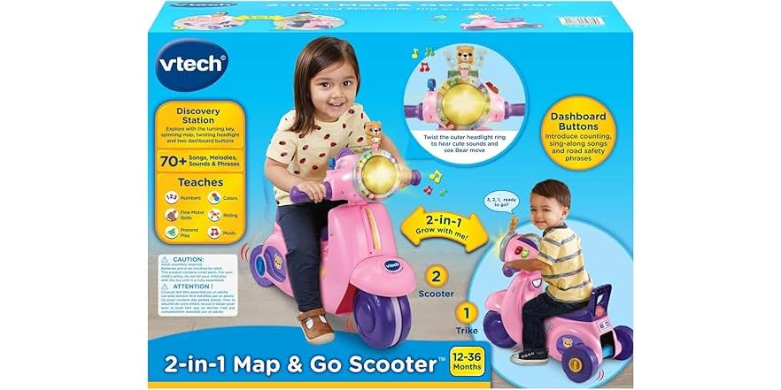 2-in-1 Map and Go Scooter for Toddlers