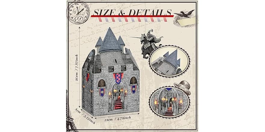 2 Pack - 16 Pcs Castle Cardboard Boxes