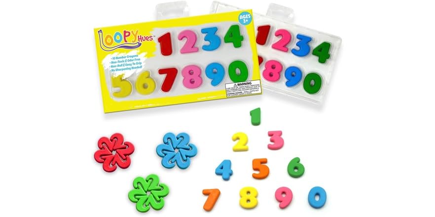 Loopy Hues Bendable Crayons, Numbers