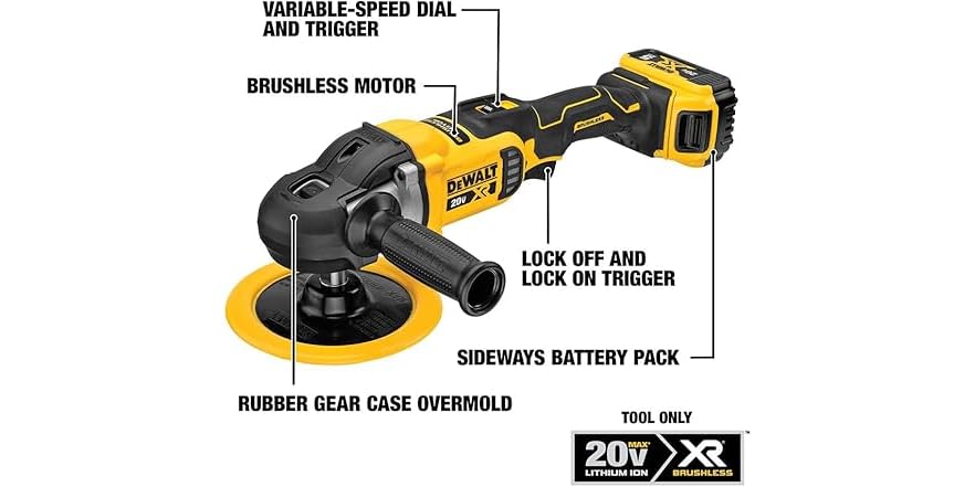 DEWALT DCM849B 20V MAX* XR Cordless Polisher (Open Box)