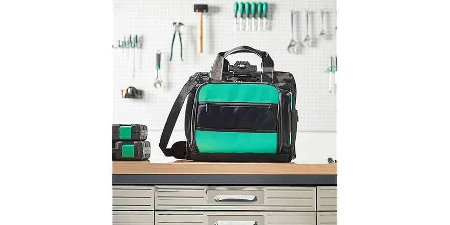 Amazon Basics Tool Sling Bag, Black, 40 Pock