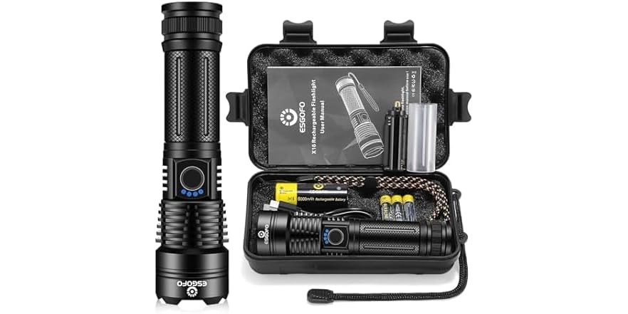 Esgofo Rechargeable Flashlight | 10K Lumens