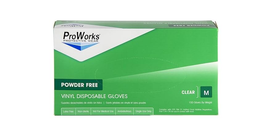 ProWorks Industrial Grade Vinyl Gloves, 1000-Pack