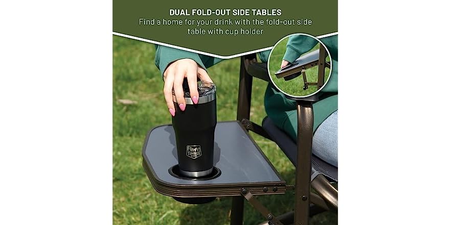 TIMBER RIDGE Folding Camping Chair Side Tables
