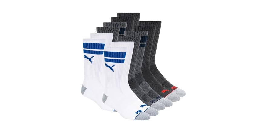 PUMA Men's 12-Pairs Crew Socks
