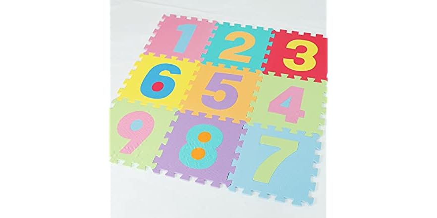 Kid's Multicolored Numbers Puzzle Play Mat