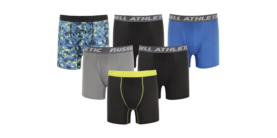 Russell Performance Boxer Briefs 6-Pack