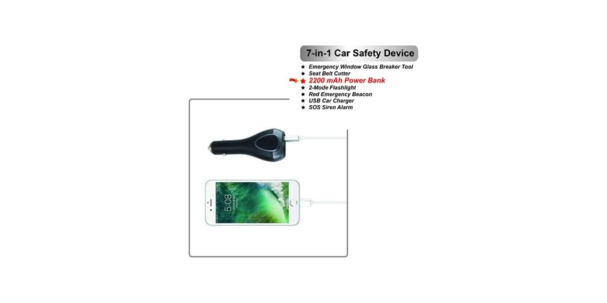 3P Experts CARTOOL 7N1 Car Safety Device Black
