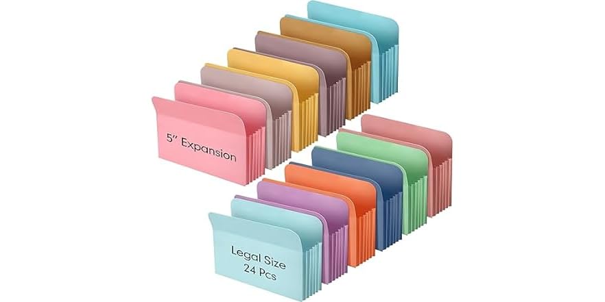 24 PCS Expanding File Organizer Pockets