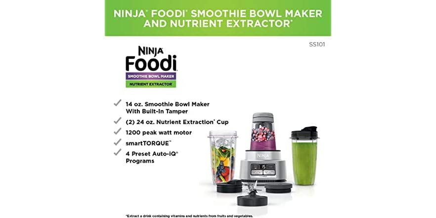 Ninja SS101 Foodi Smoothie Maker & Nutrient Extractor (Open Box)