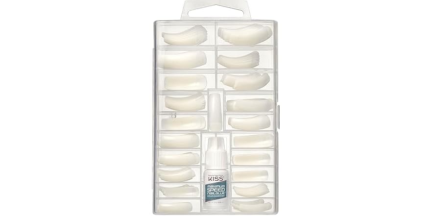 KISS 100 Tips False Nail Kit Curve Overlap Style