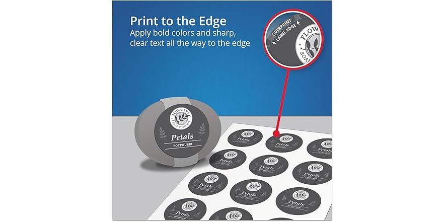 Avery Printable Round Labels with Sure Feed Technology, Glo