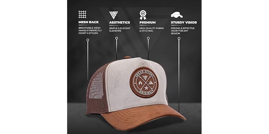 Urban Effort ORIG-BROWN/GRAY Urban Effort Mesh Back Cap - F