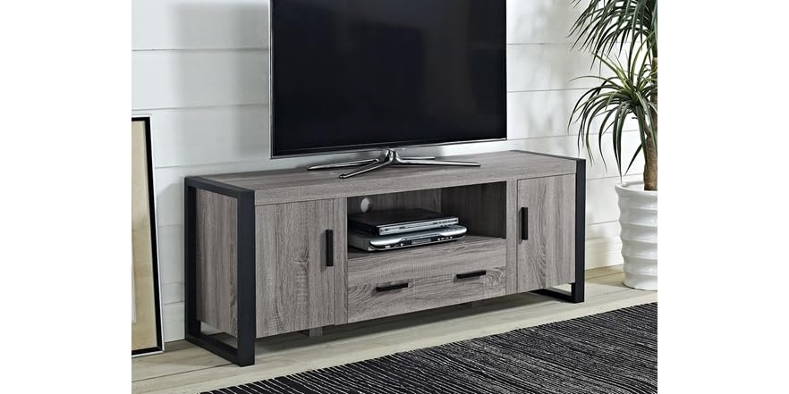60" Ash Grey Wood TV Stand Console
