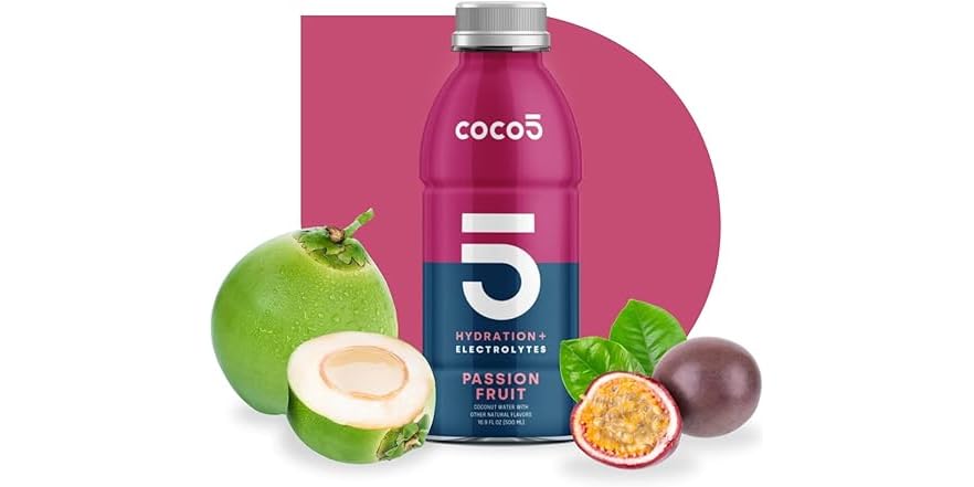 (12 Pack) Coco5 Clean Sports Hydration Passion Fruit Flavor