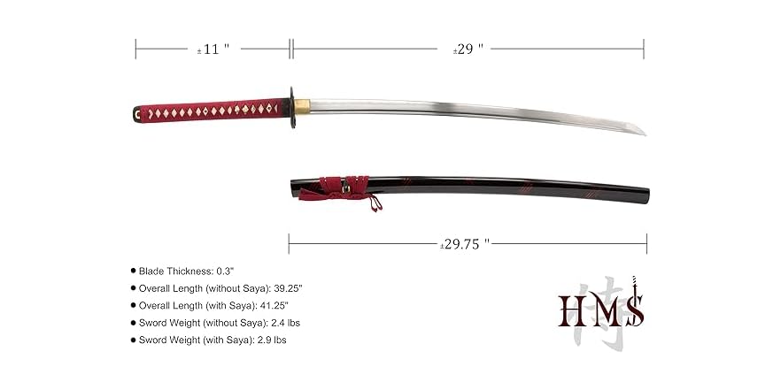 Handmade Katana Sword Warrior Red Tsuka