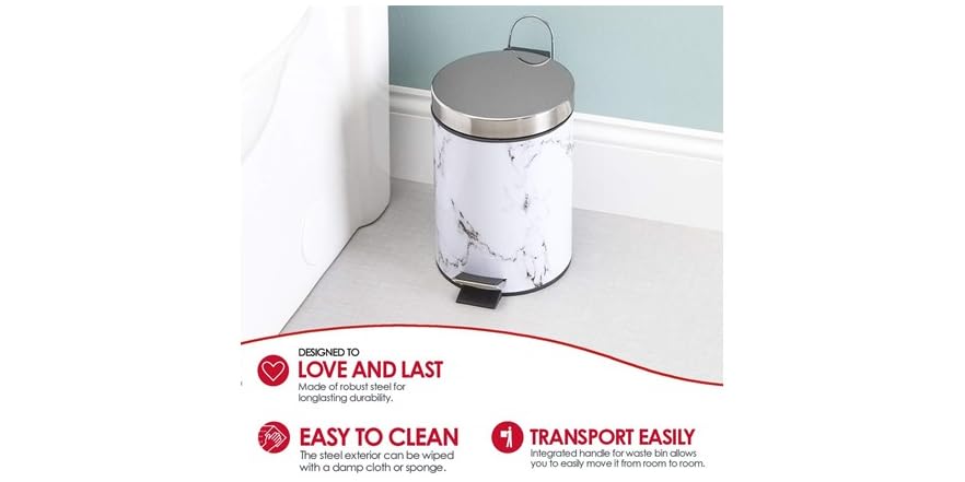 3L Marble Step Bin