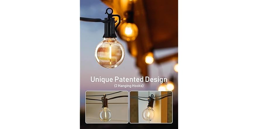 Minetom 38FT Solar Outdoor String Lights
